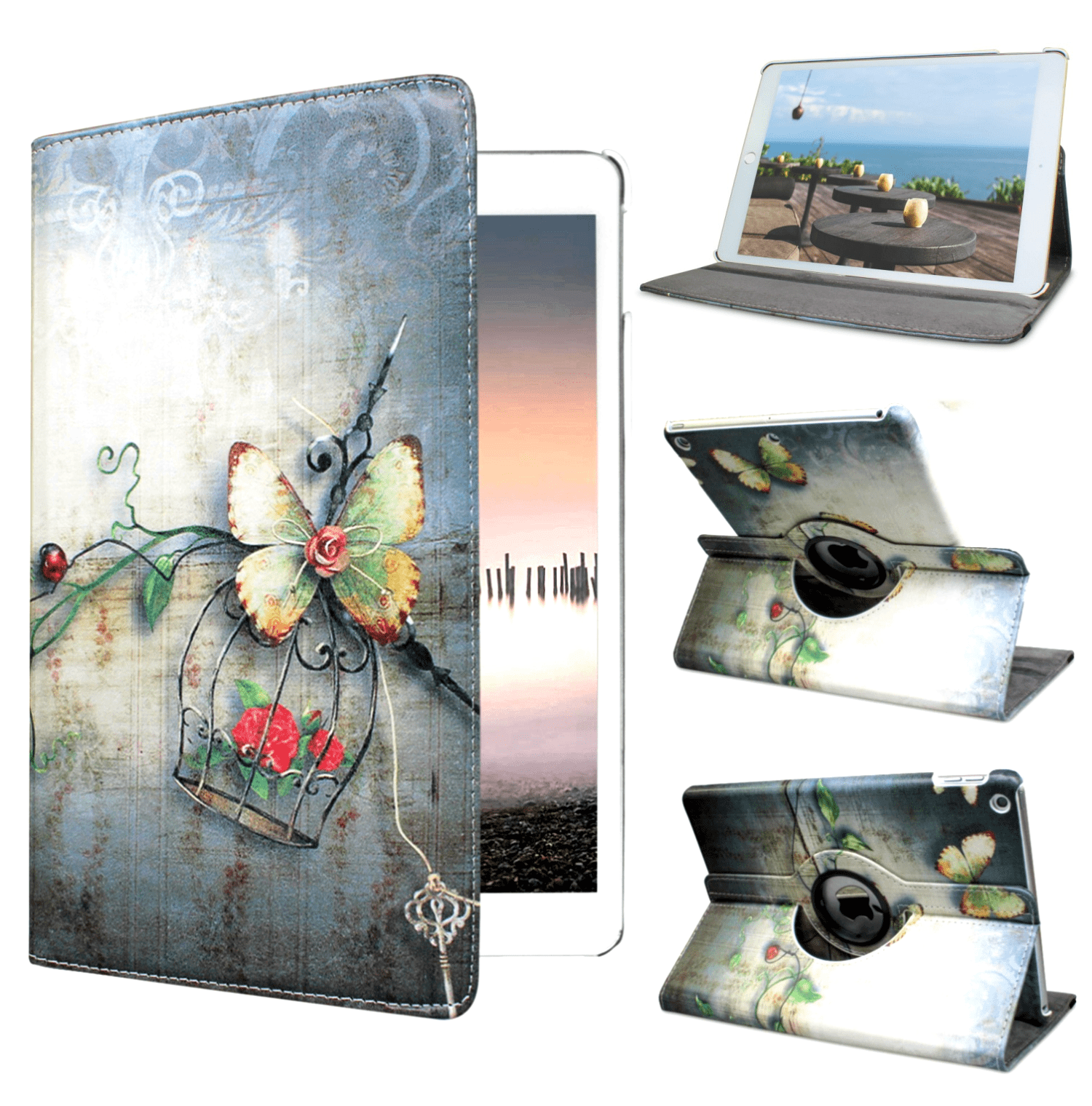 Case for ipad pro 12.9 inch 2nd / 1st Gen case 2017/2015 360° Rotating ...