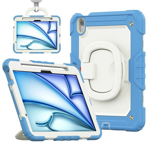 Case for iPad Air 11 inch M3 2025/M2 2024 (7th/6th Gen), 360 Rotating ...