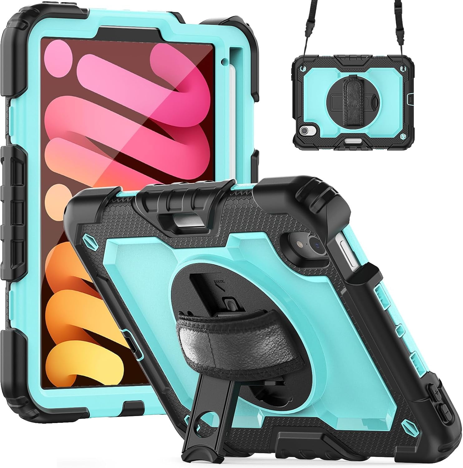 Case for iPad Mini 7 (A17 Pro)/Mini 6th Case 8.3 inch (2024/2021), Heavy Duty Shockproof ...