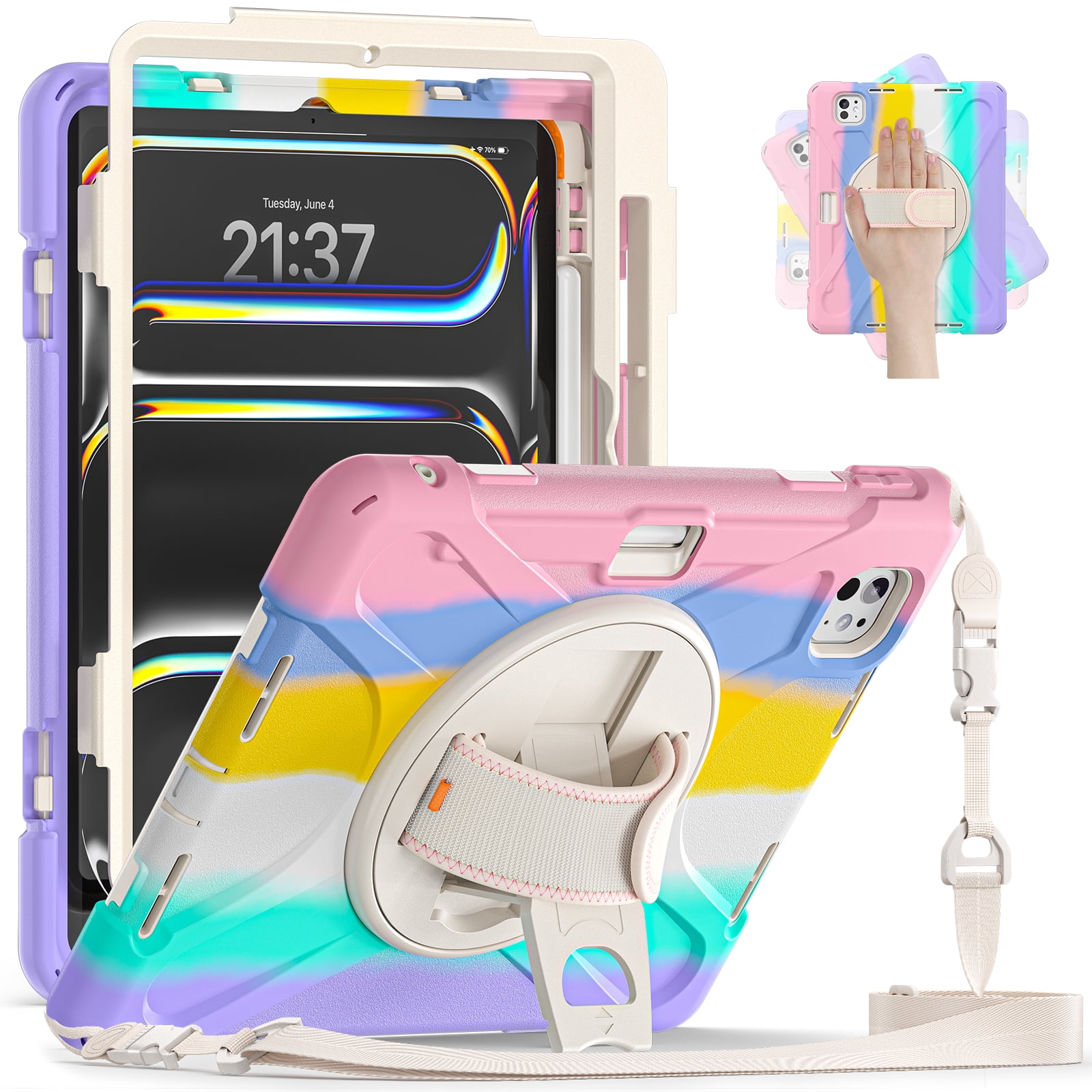 Case for iPad Pro 13" 2024 M4 7th Generation A2925/A2926/A3007, Kids ...