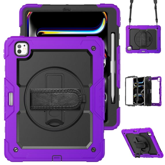 Case for iPad Pro 13 Inch M4 2024 7th Gen with Screen Protector, 360 ...