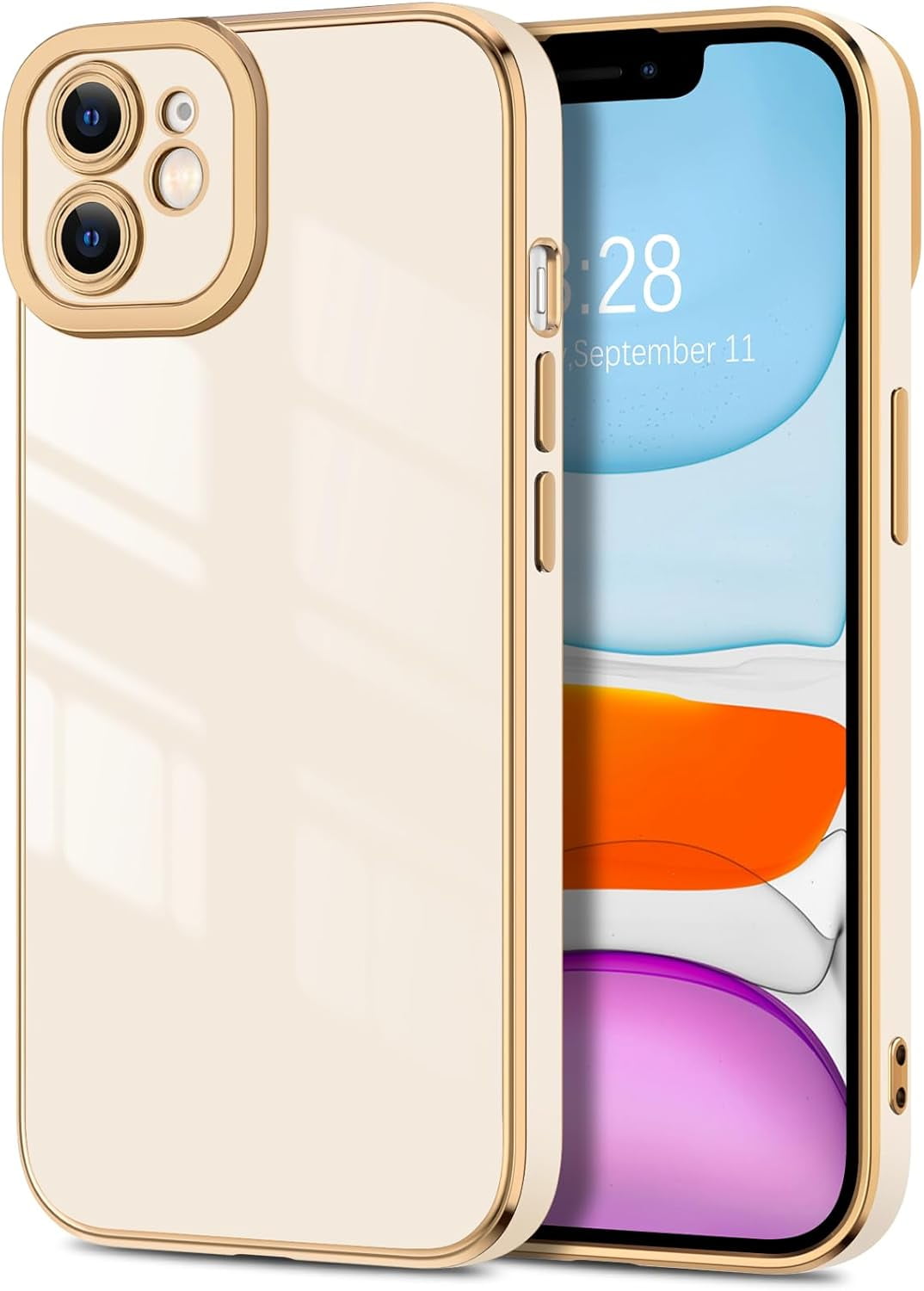 Case for iPhone 11 Case, Luxury Plating Rose Gold Edge, Cute Slim Soft ...