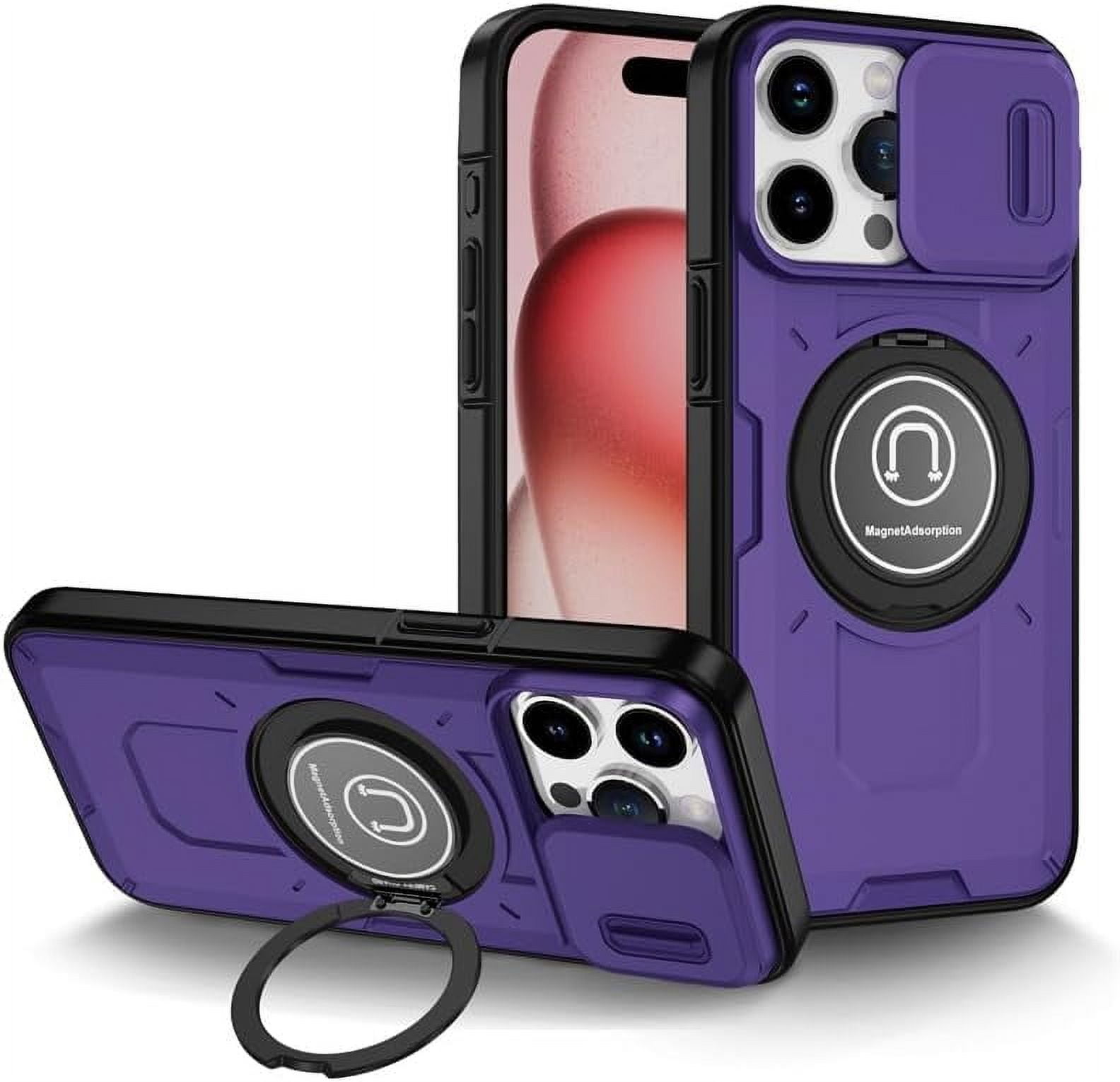 Case for iPhone 11,Military Grade [Built-in Kickstand] Magnetic Ring ...