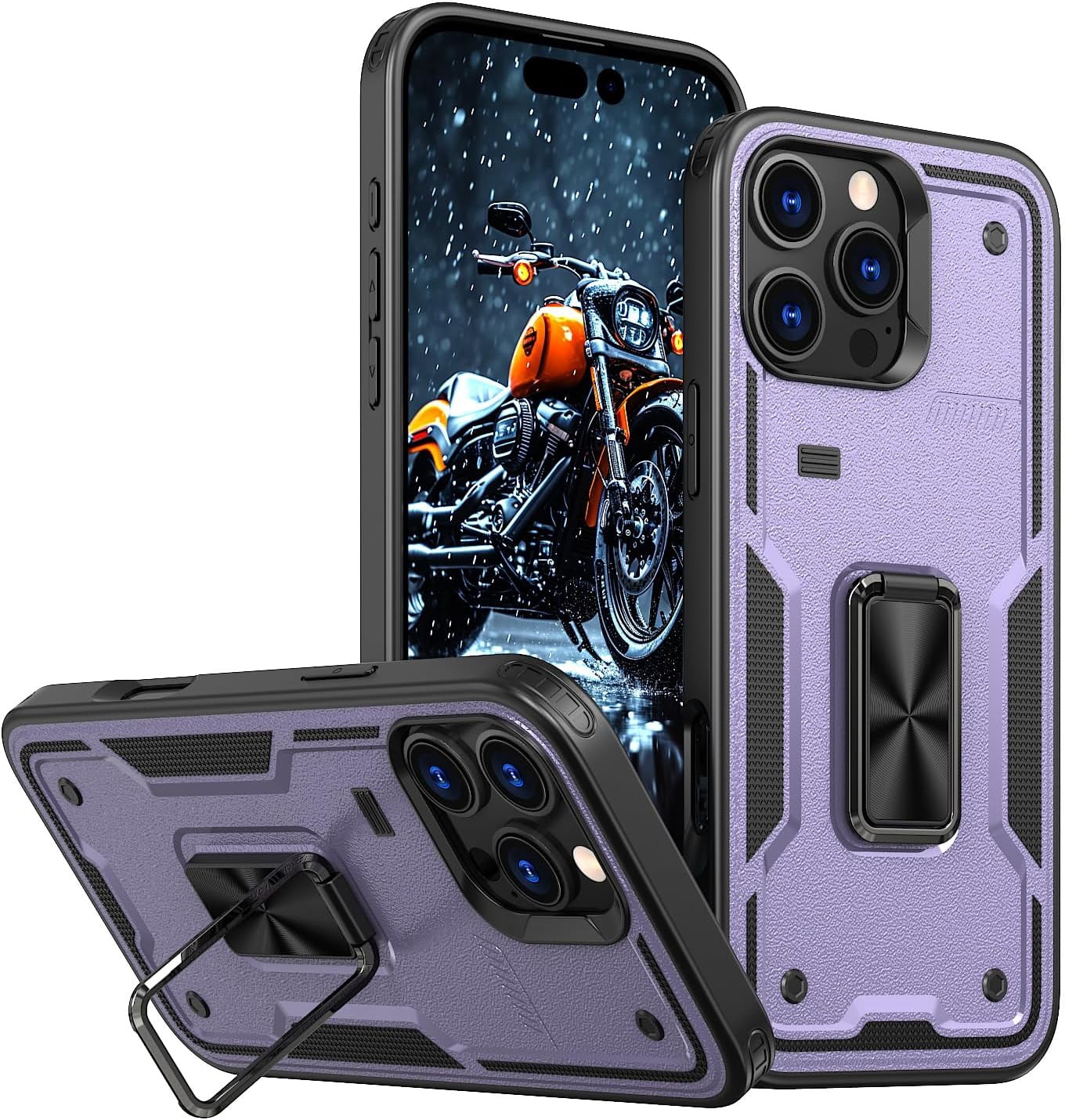 Case for iPhone 11,Military Grade [Built-in Kickstand] Magnetic Ring ...