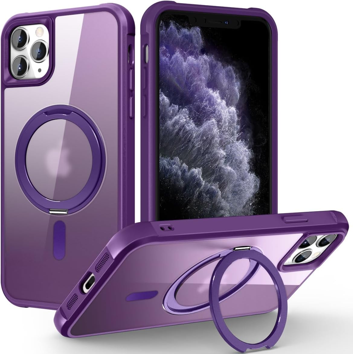 Case for iPhone 11 Pro Max with 360°Rotatable Magnetic Ring Stand ...