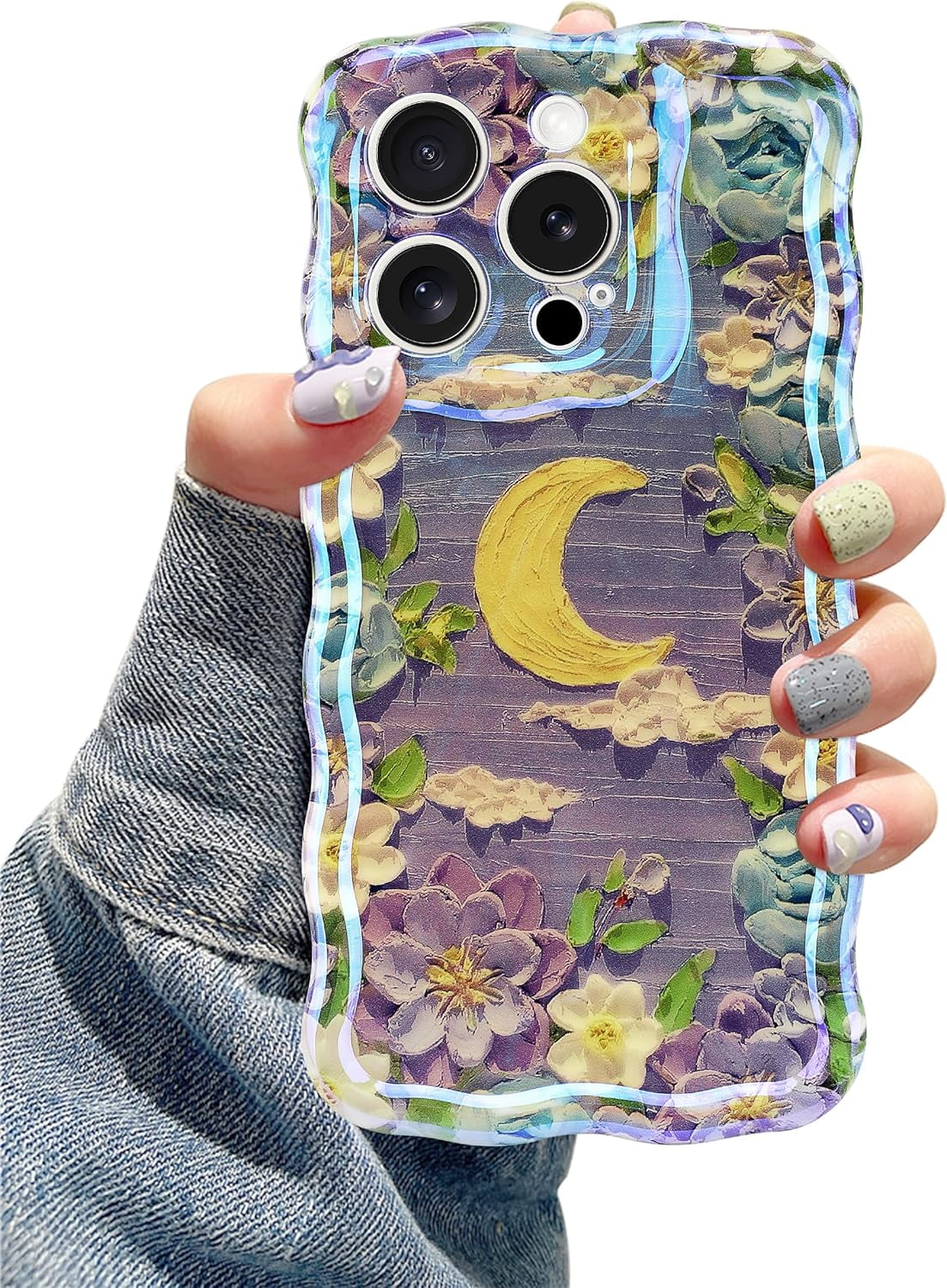 Case for iPhone 11 Pro Max, Colorful Retro Oil Painting Printed Flower ...