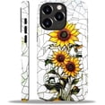 Case for iPhone 11 Pro Max, Sunflower Faux Stained Glass Effect Durable ...