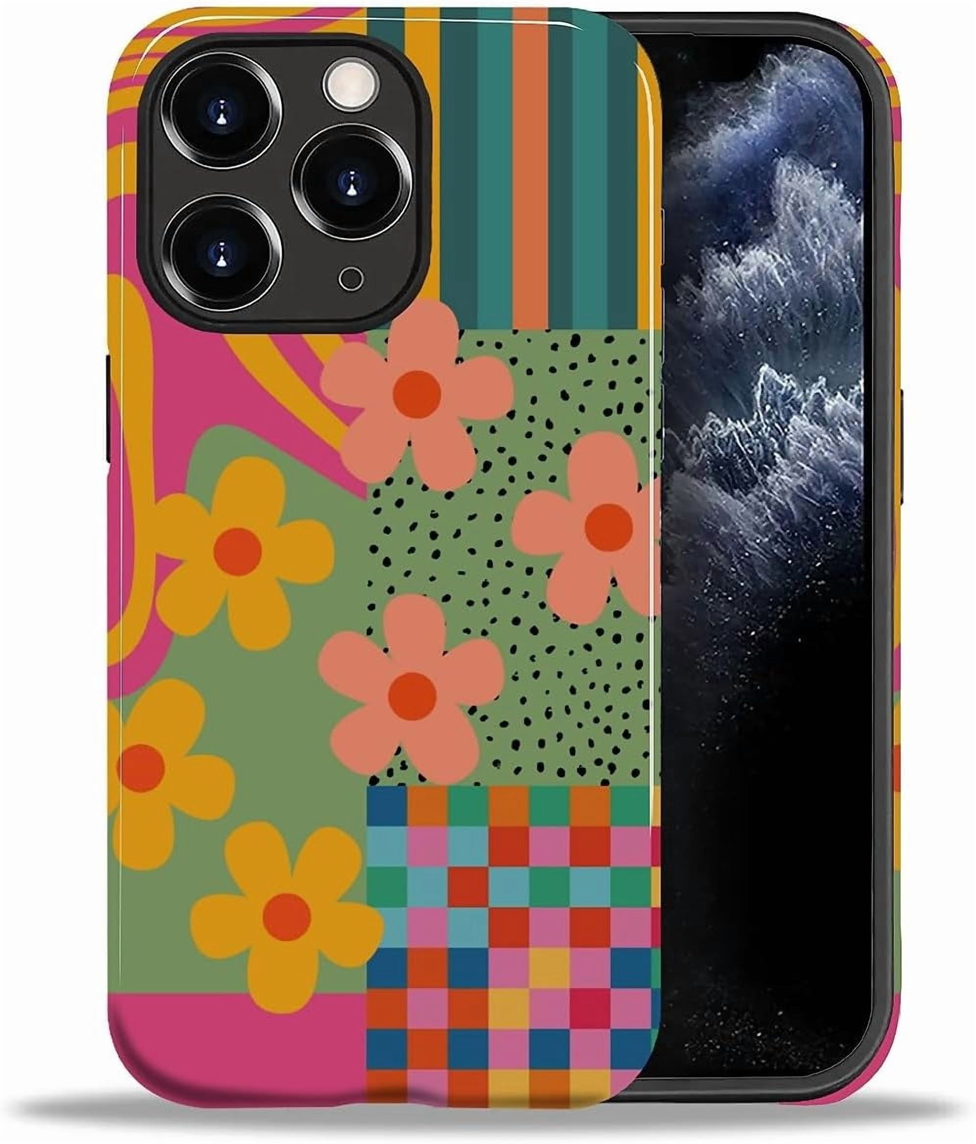 Case for iPhone 11 Pro, Retro Colorful Geometric Flower Vintage C ...