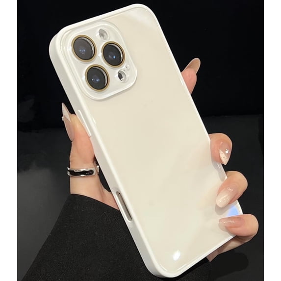 Case for iPhone 12,Candy Color Luxury Bright Glossy Tempered Glass ...