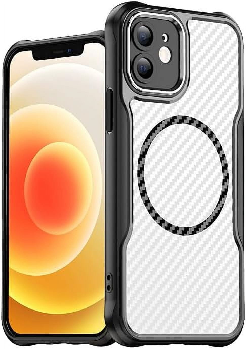 Case for iPhone 12,Full-Body Rugged Carbon Fibre Protective Clear Back ...