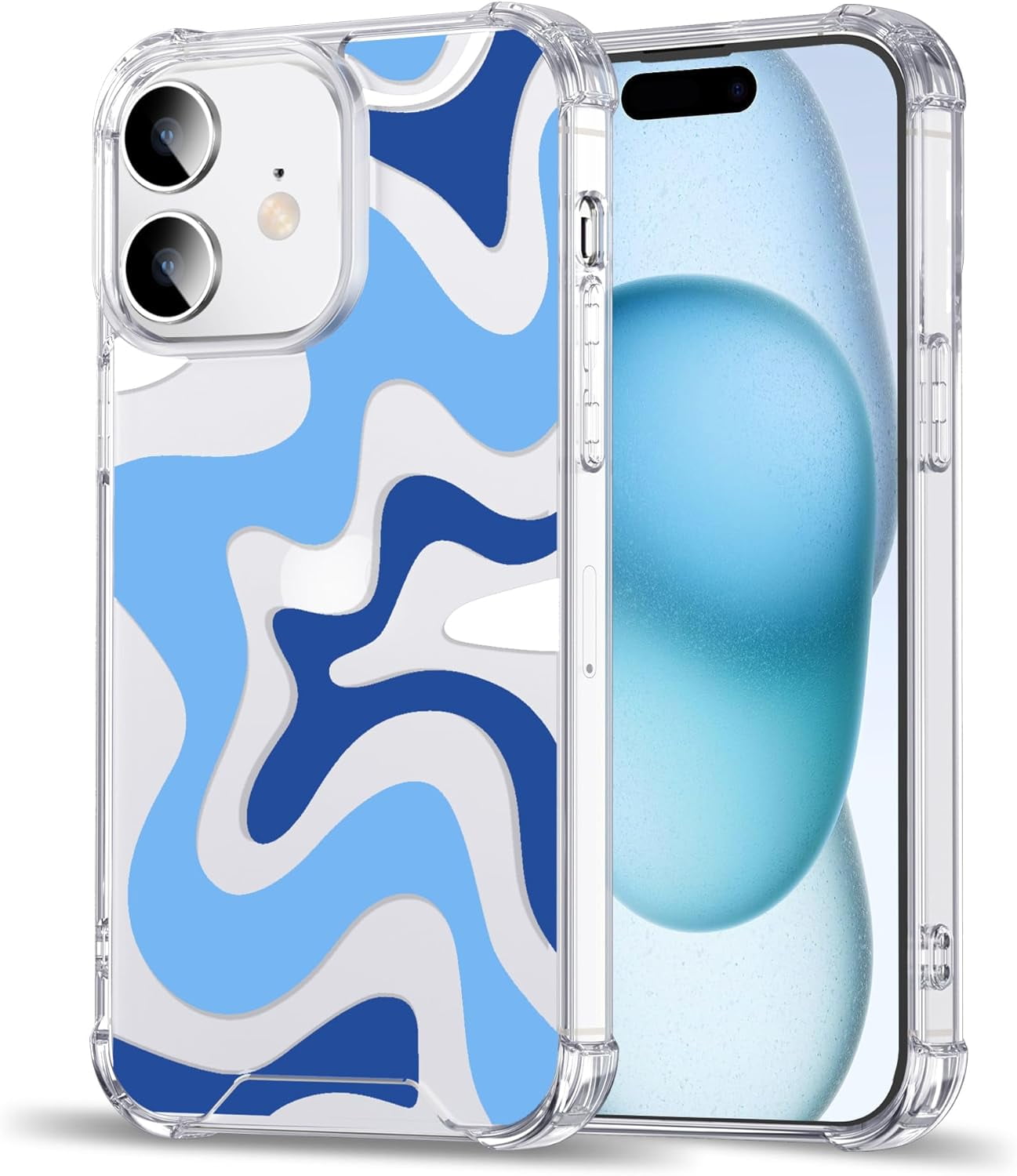 Case for iPhone 12 Mini, Painting Printed Cute Wavy Pattern Simple ...