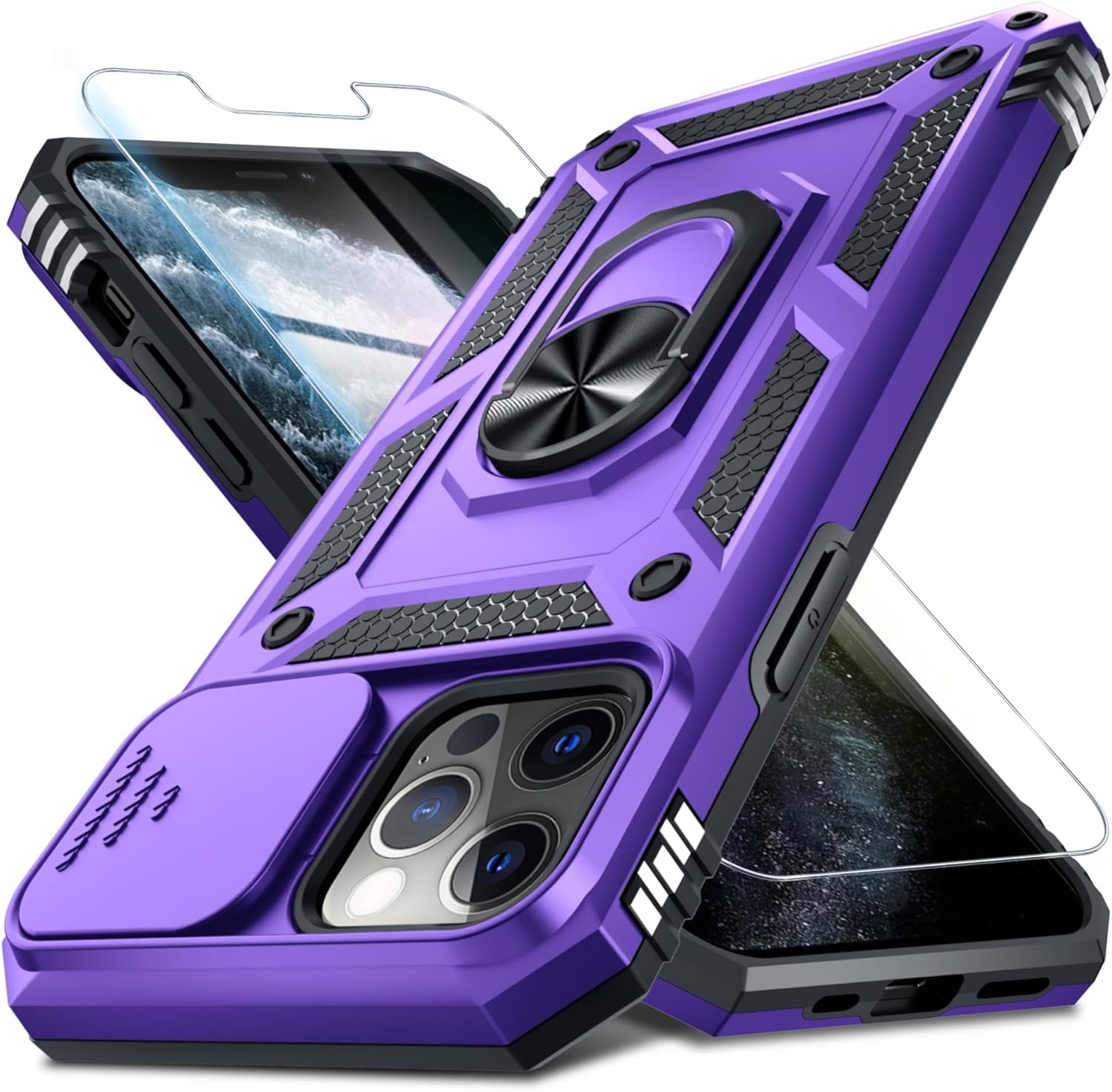 Case for iPhone 12 & Pro Phone Cover Built in Slide Camera Lens Cover ...