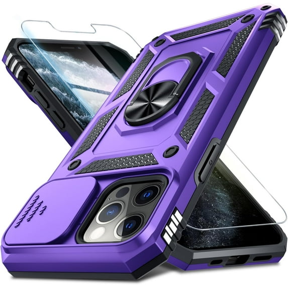 Case for iPhone 12 & Pro Phone Cover Built in Slide Camera Lens Cover ...
