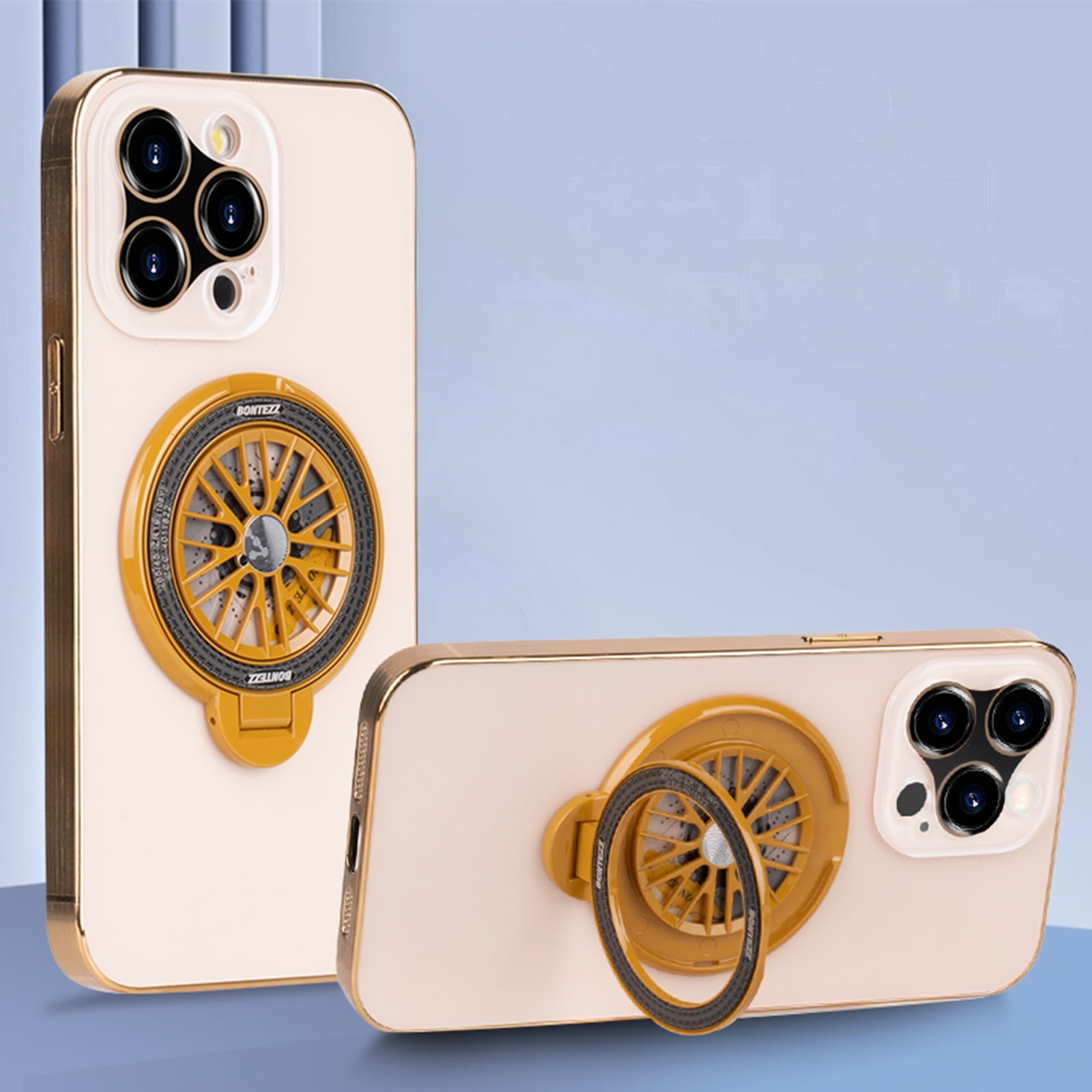 Case for iPhone 13 with Built-in Ring Holder Stand & Glass Lens ...