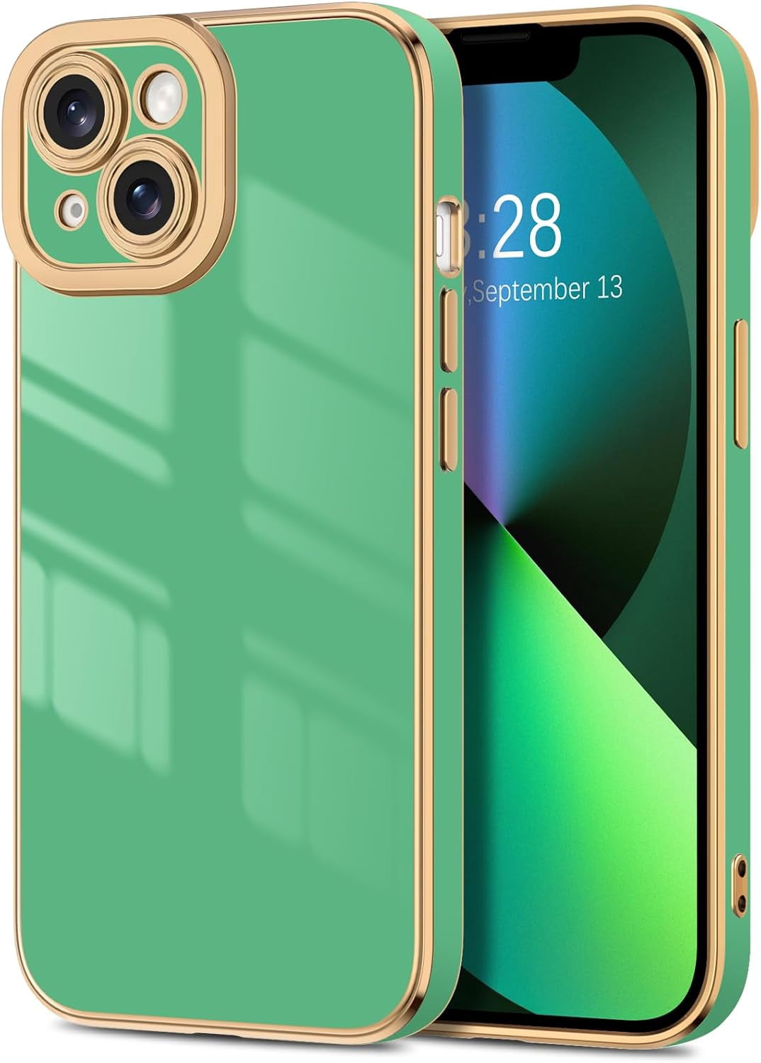 Case for iPhone 13 Case, Luxury Plating Rose Gold Edge, Cute Slim Soft ...