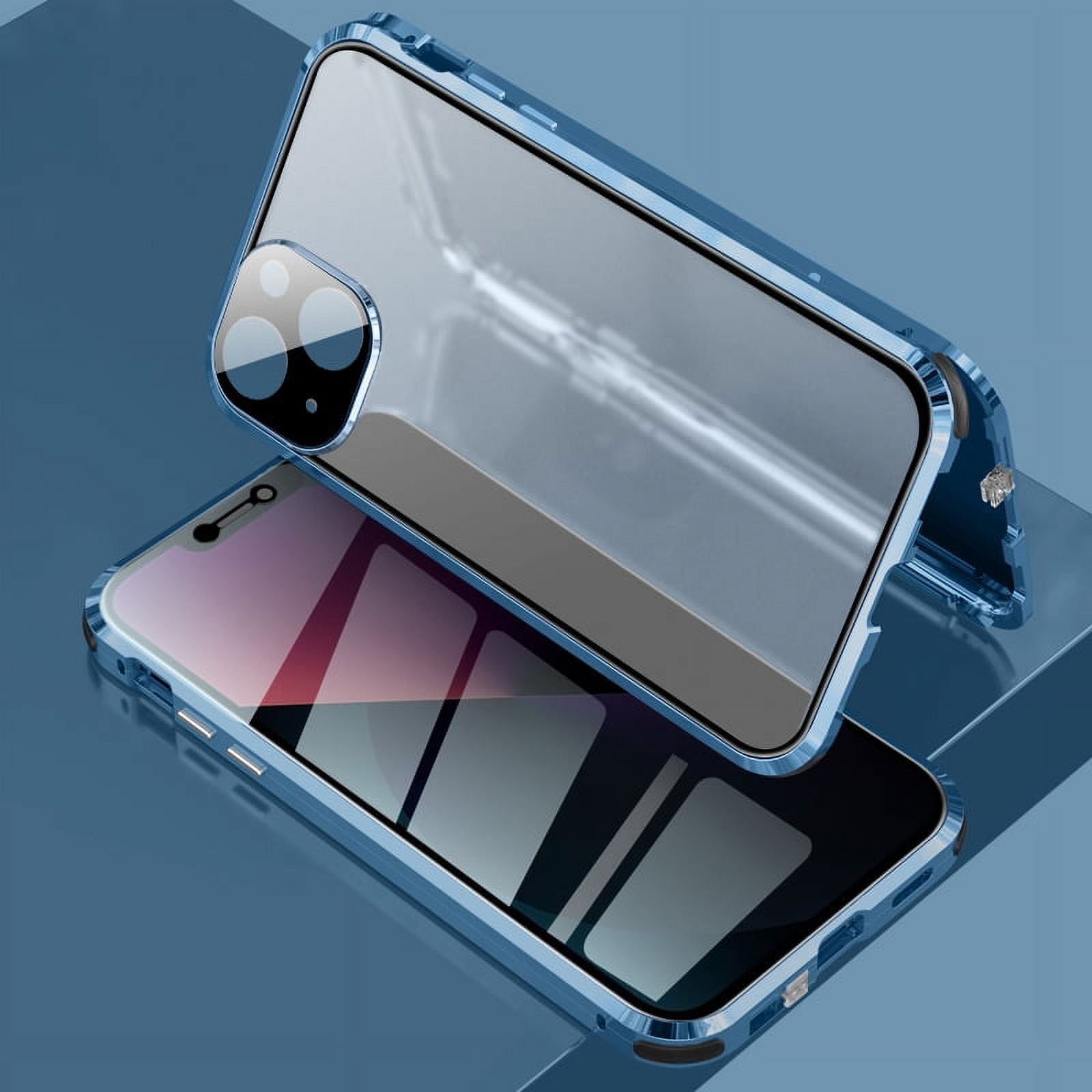 Case for iPhone 13 Mini 5.4 inch, Anti Peep Privacy Magnetic Case with Lens Protective Cover and ...