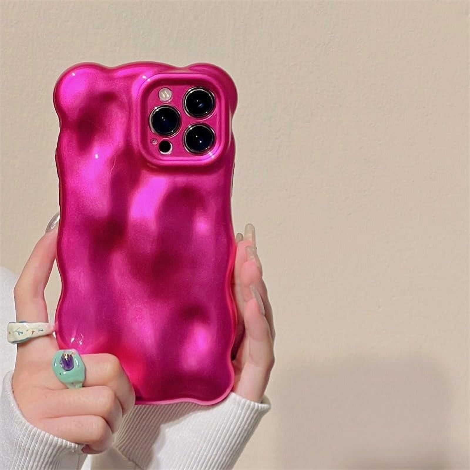 Case for iPhone 13 Pro Max,Cool Hot Pink Bubble Design 3D Meteorite ...