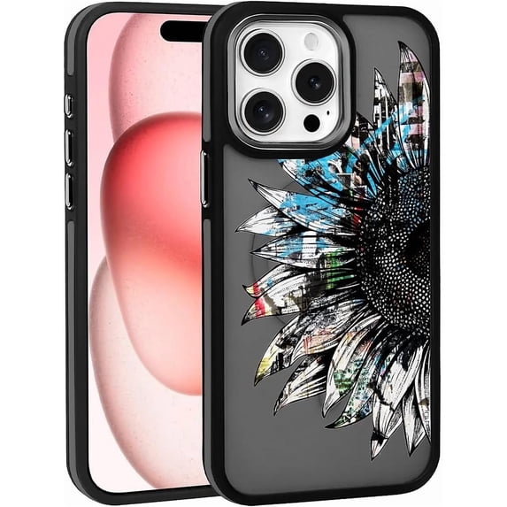 Case for iPhone 13 Pro Max Design On Matte Black Base, Compatible with ...