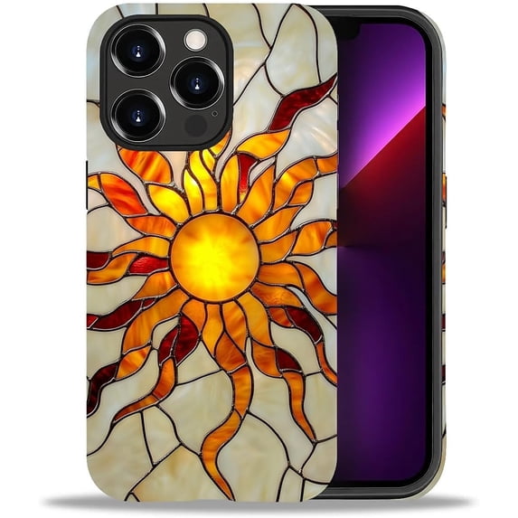 Case for iPhone 13 Pro, Sun Stars Celestial Stained Glass Soft TPU ...