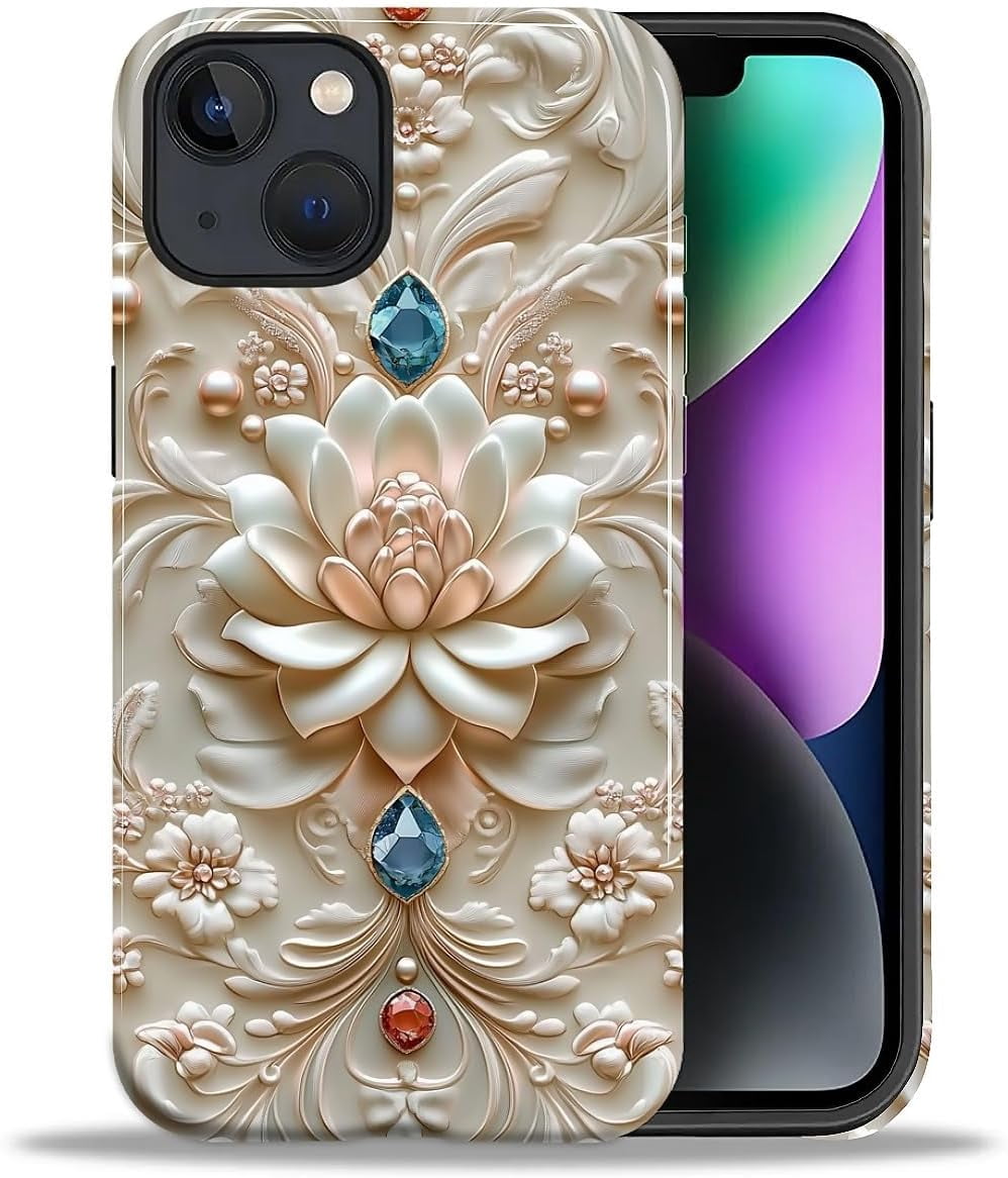 Case for iPhone 13 iPhone 14, Hybrid Dual Protection Soft TPU + Hard PC ...