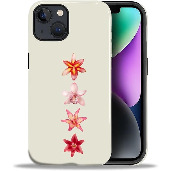 Case for iPhone 13 iPhone 14, Summer Flowers Orchids Lilies Design ...
