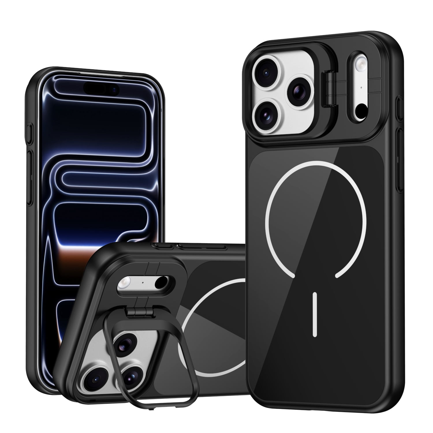 Case for iPhone 14 with Camera Cover Kickstand, Compatible with MagSafe ...