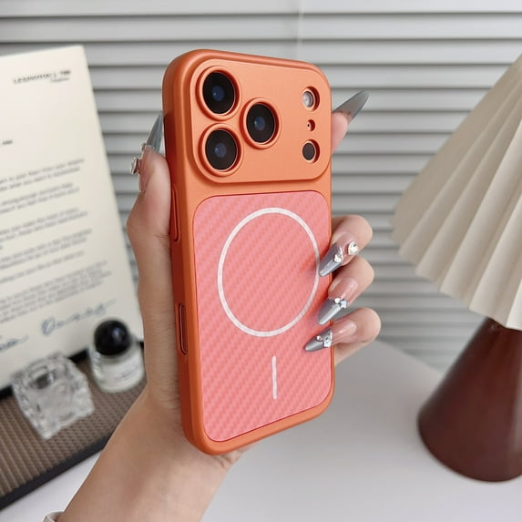 Case for iPhone 14, Compatible with MagSafe, Carbon Fiber Texture Hard ...