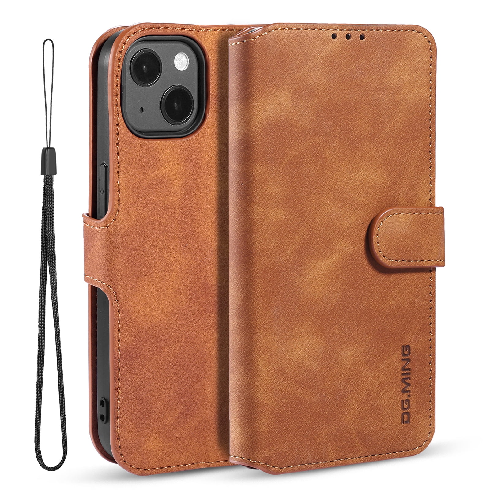 Case for iPhone 14 Luxury PU Leather Case Vintage Wallet Flip Cover TPU ...