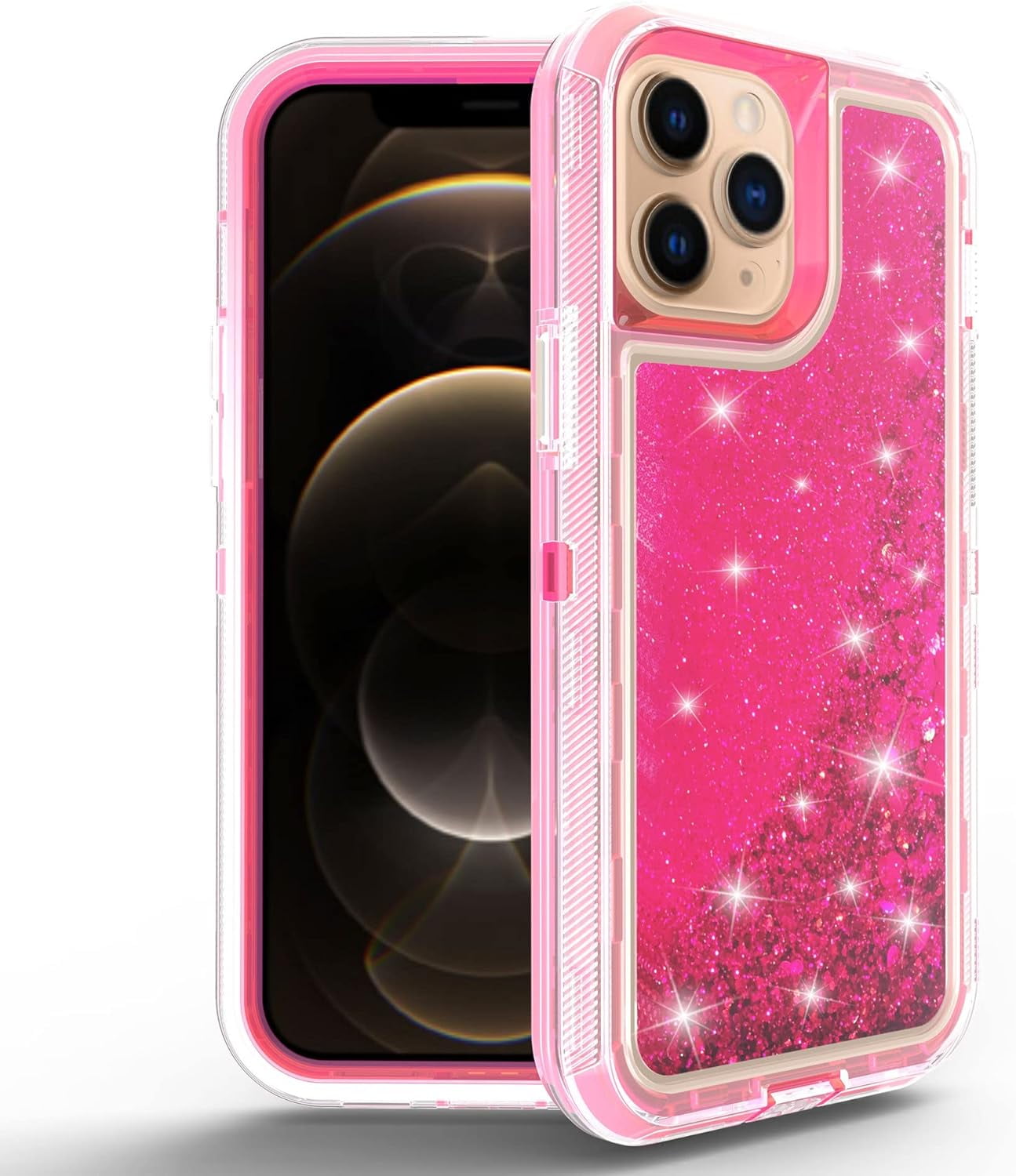 Case for iPhone 14,Military Grade 3 in 1 Hybrid Glitter Liquid ...
