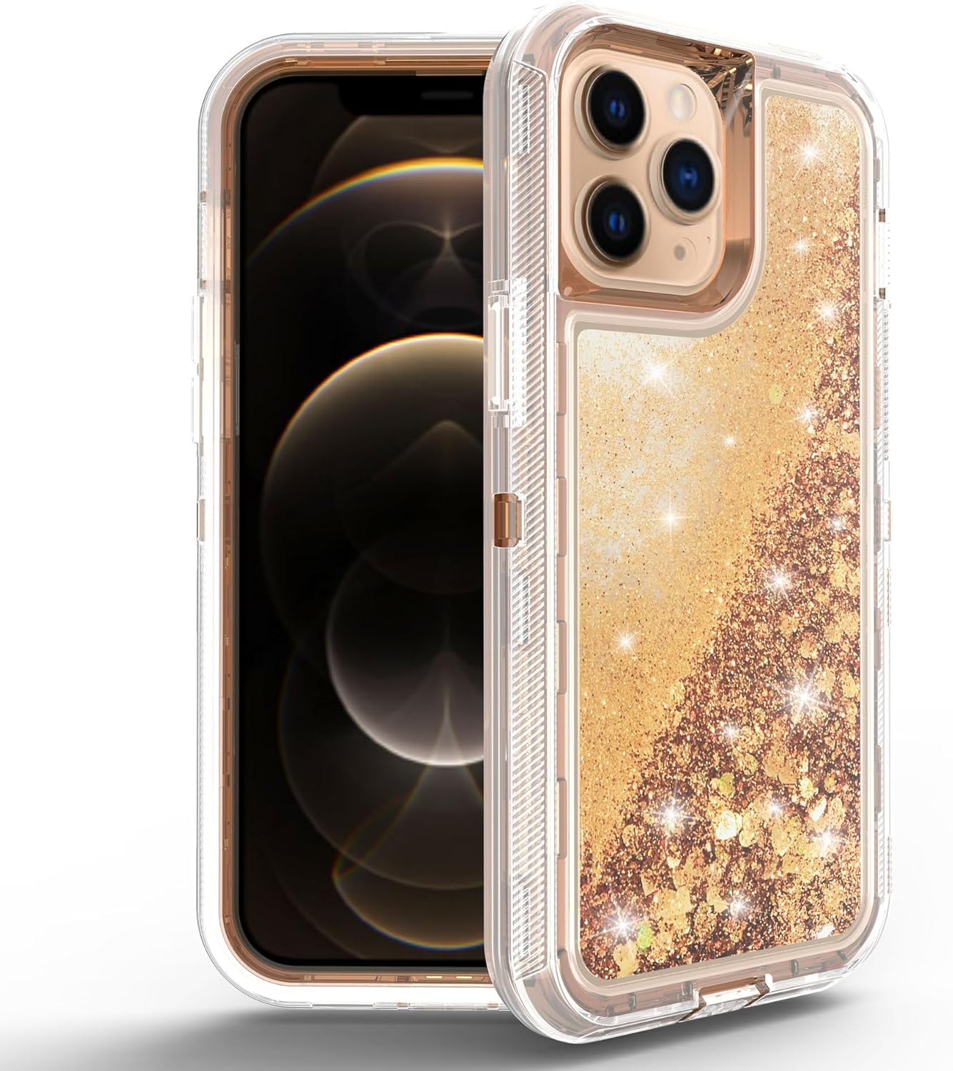 Case for iPhone 14,Military Grade 3 in 1 Hybrid Glitter Liquid ...