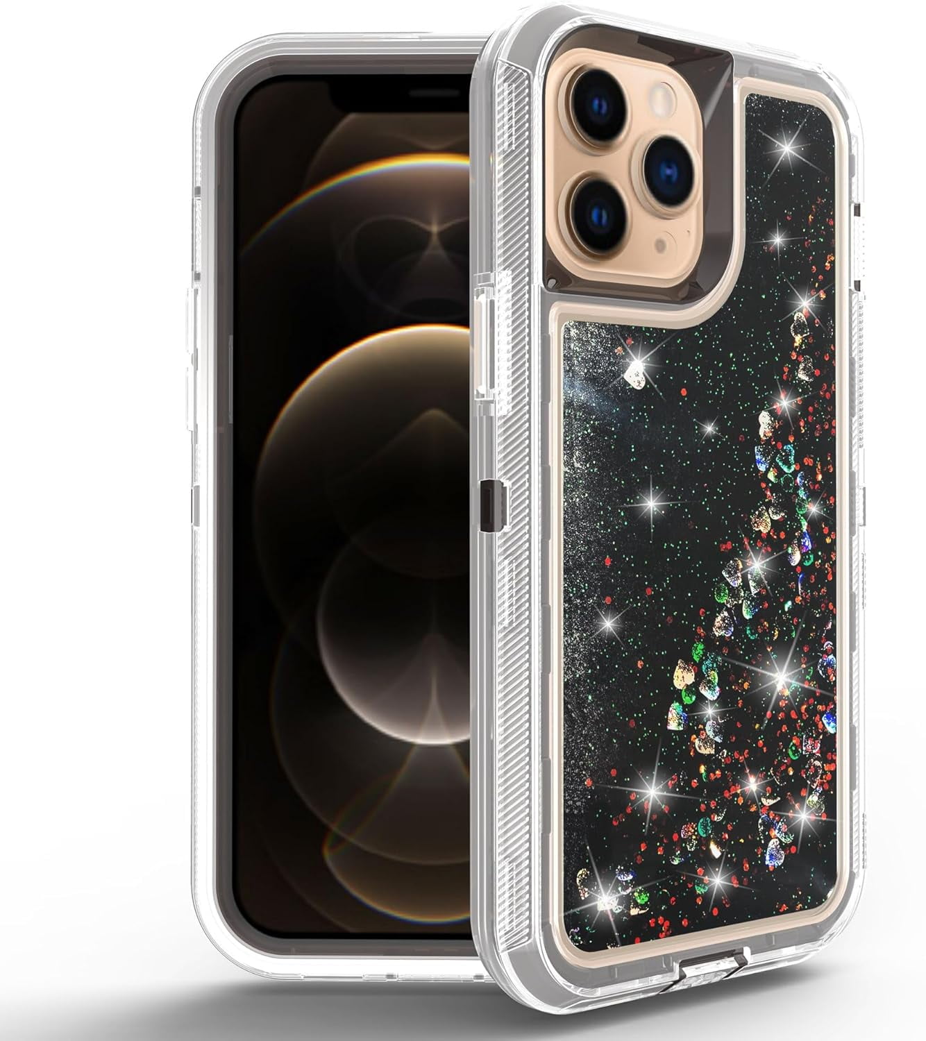 Case for iPhone 14,Military Grade 3 in 1 Hybrid Glitter Liquid ...