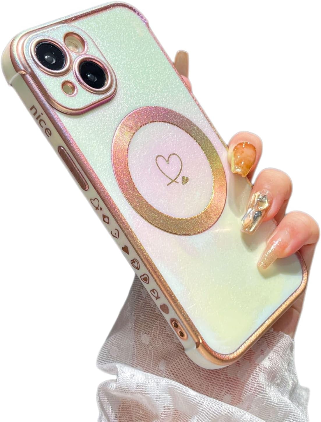 Case for iPhone 14 Plus Case 6.7", Cute Luxruy Iridescent Case with ...