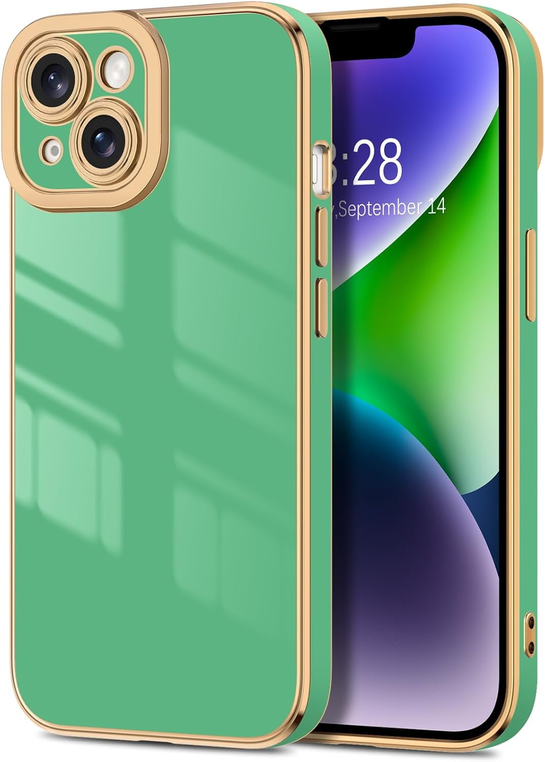 Case for iPhone 14 Plus Case, Luxury Plating Rose Gold Edge, Cute Slim ...