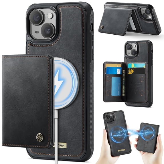 Case for iPhone 14 Plus, PU Leather + TPU Wallet Case with Detachable ...