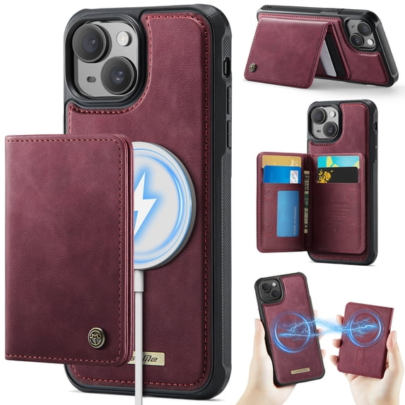 Case for iPhone 14 Plus, PU Leather + TPU Wallet Case with Detachable ...