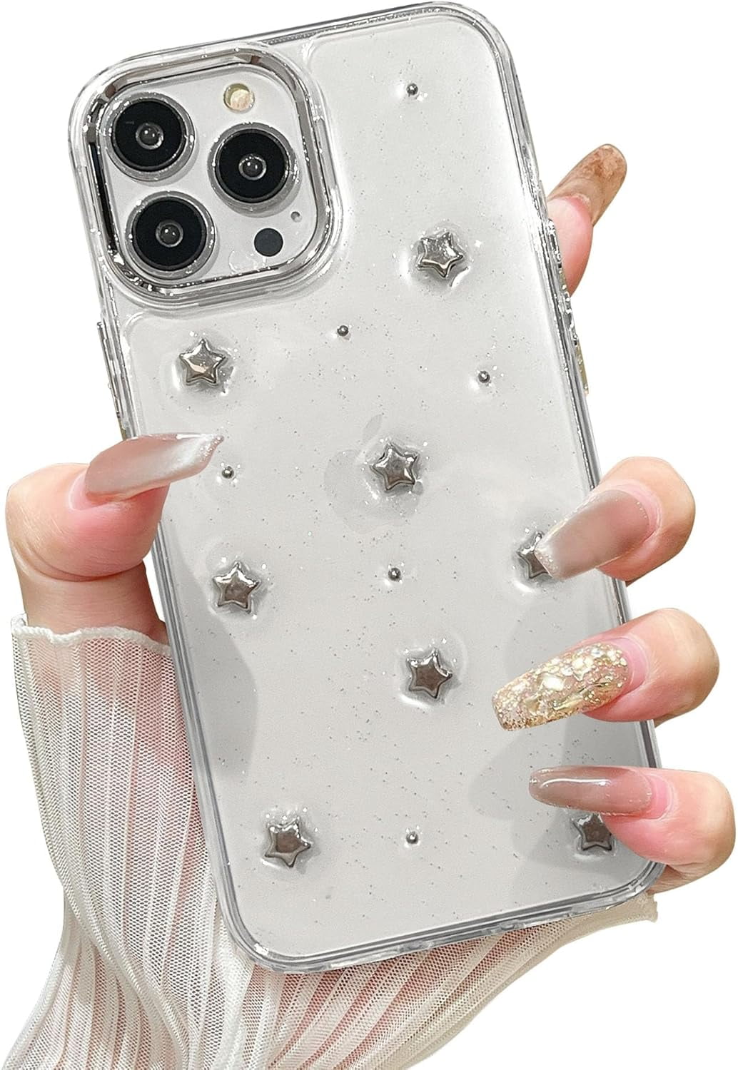 Case for iPhone 14 Pro Max, Bling Glitter 3D Stars Phone Case Cute ...