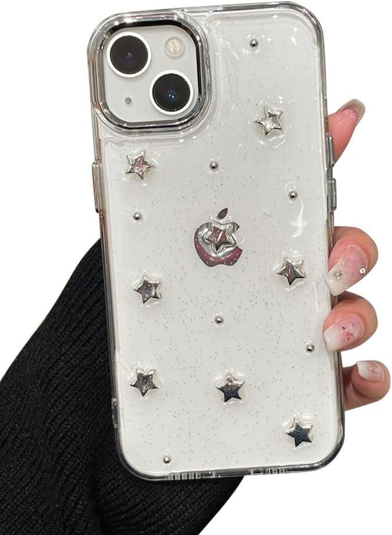 Case for iPhone 15 Plus, Bling Glitter 3D Stars Phone Case Cute Sparkly ...