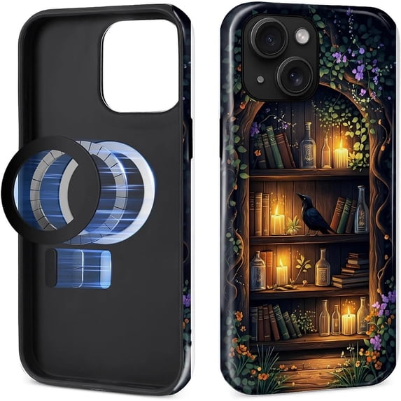 Case for iPhone 15 Plus, [Compatible with MagSafe], Magnetic Phone Glossy Cover, Hybrid Heavy 2 ...