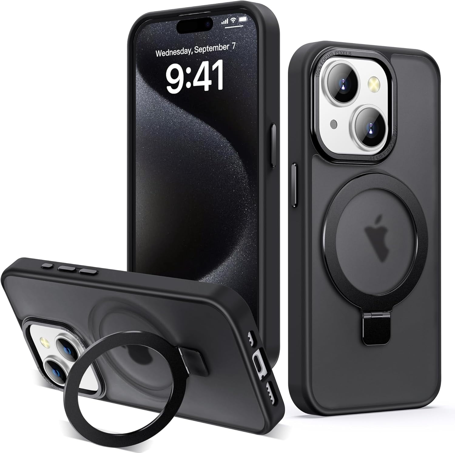 Case for iPhone 15 Plus with Invisible Magnetic O-Stand, iPhone 15 Plus ...