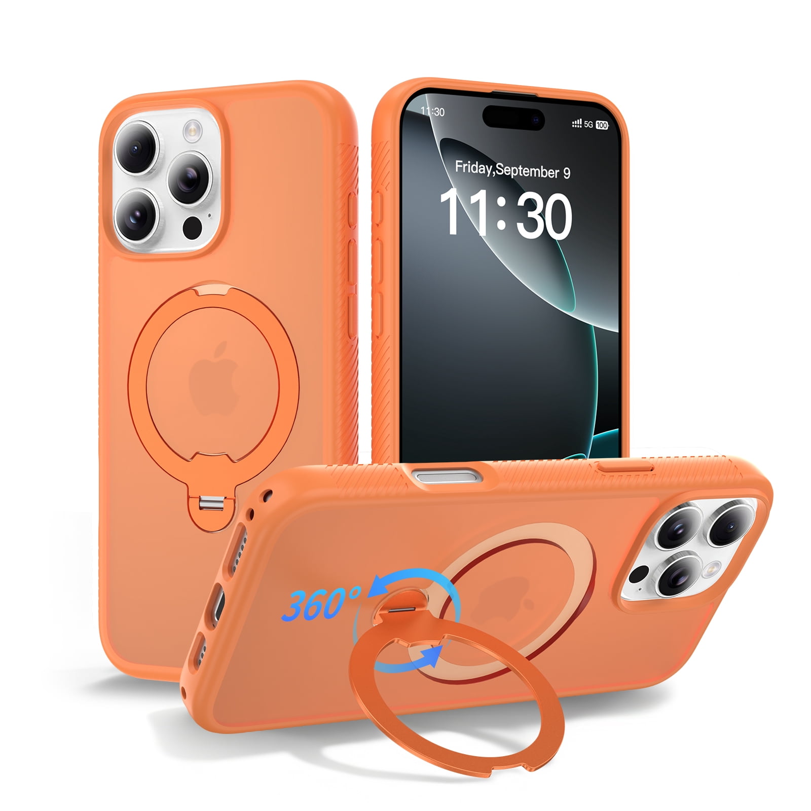 Case for iPhone 15 Pro with Magnetic Ring, 360° Rotating Kickstand ...