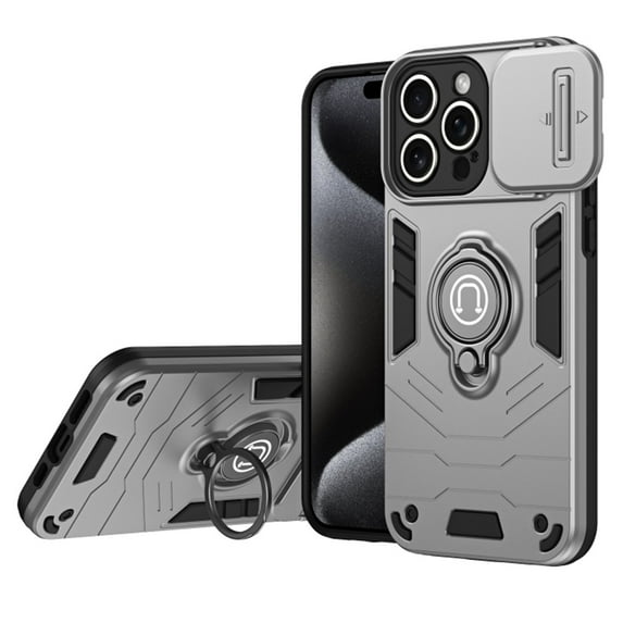 Case for iPhone 15 Pro Max Built In Slide Camera Cover & 360° Rotatable ...