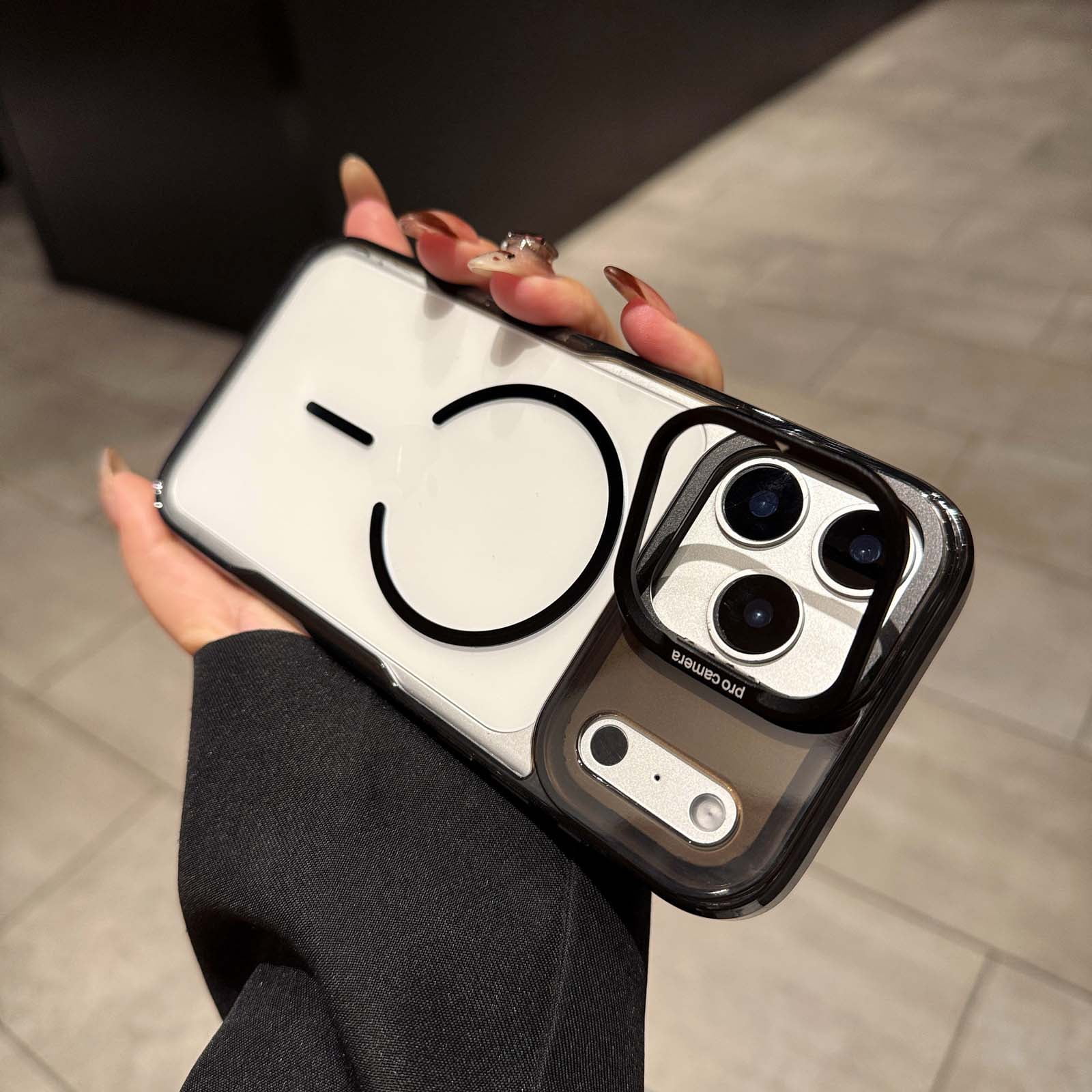 Case for iPhone 15 Pro Max with Metal Camera Kickstand, Compatible with MagSafe, Transparent TPU ...