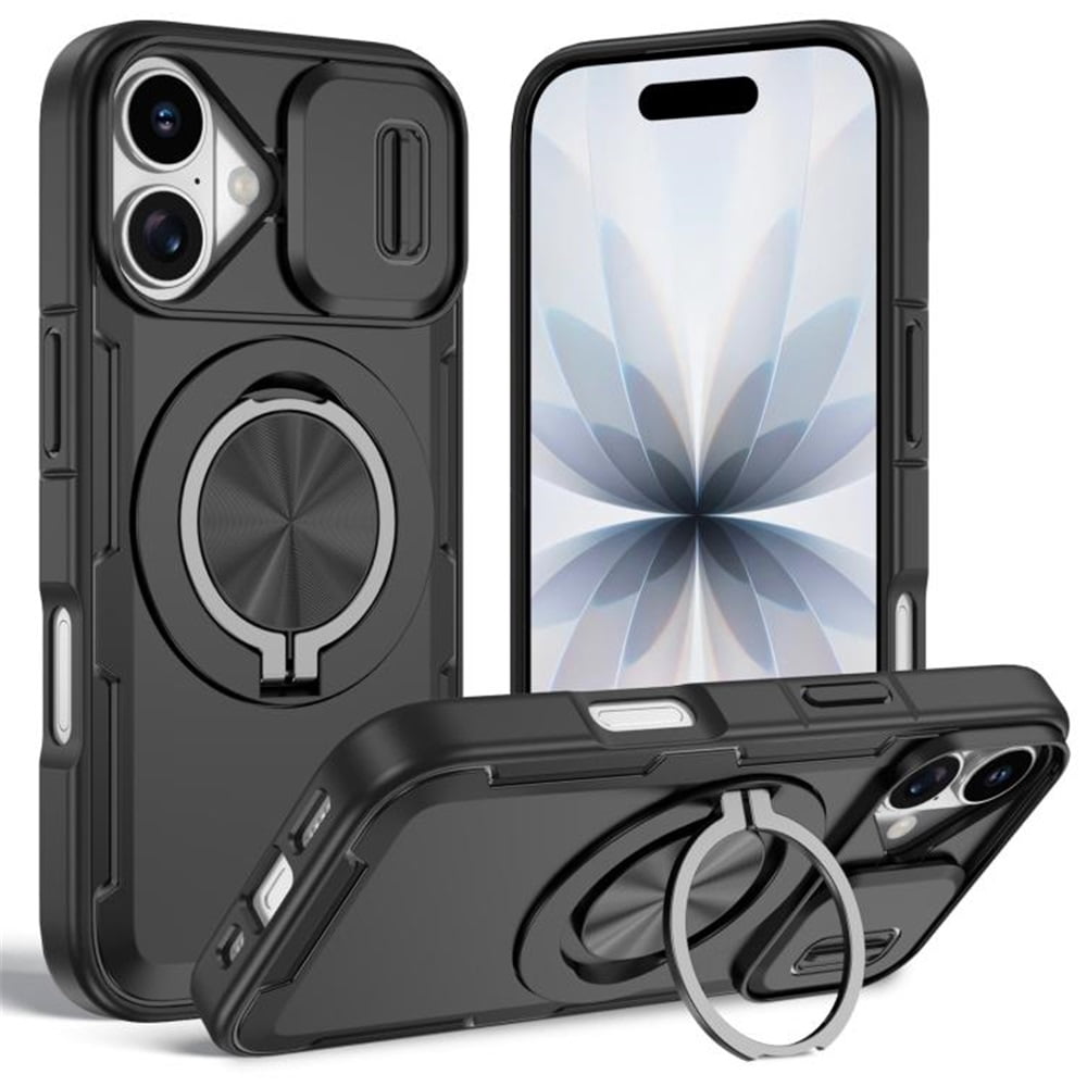Case for iPhone 16 6.1-inch, Built In Slide Camera Cover & Rotatable ...