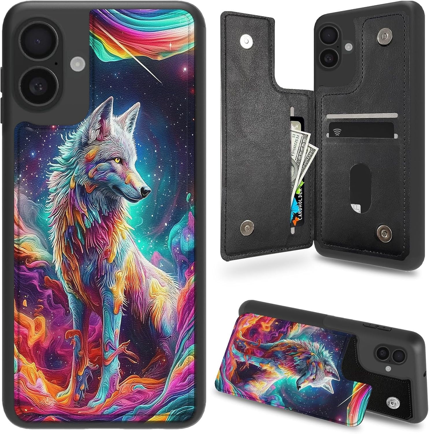 Case for iPhone 16 Case Wallet Case with Card Holder, PU Leather ...