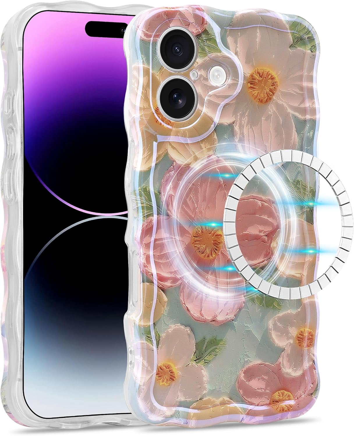 Case for iPhone 16 [Compatible with MagSafe], Colorful Retro Oil ...