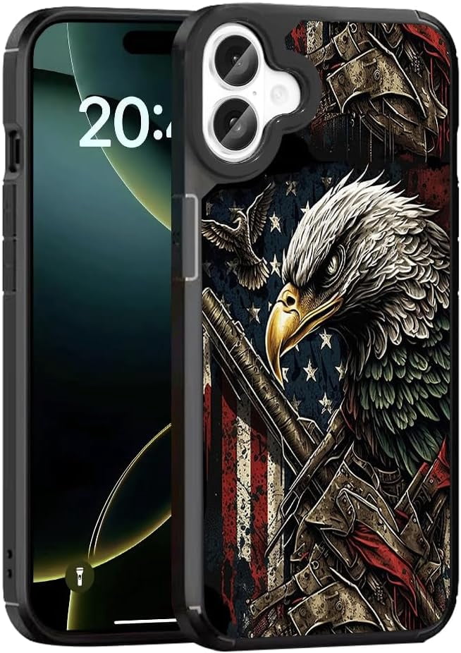 Case for iPhone 16 Max/Plus, American Faith Over Fear American Flag ...