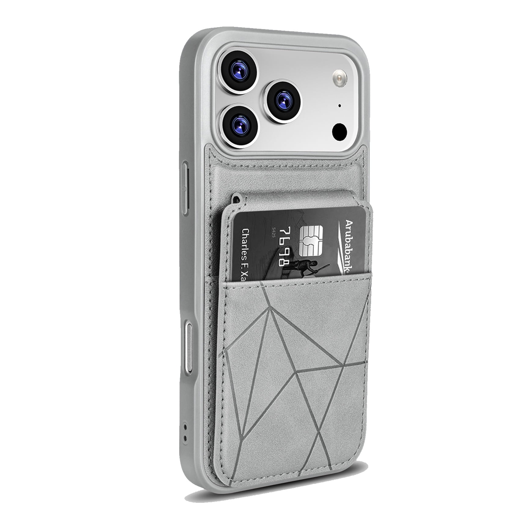 Case for iPhone 16, PU Leather + TPU Hybrid Slim Wallet Case with Card ...