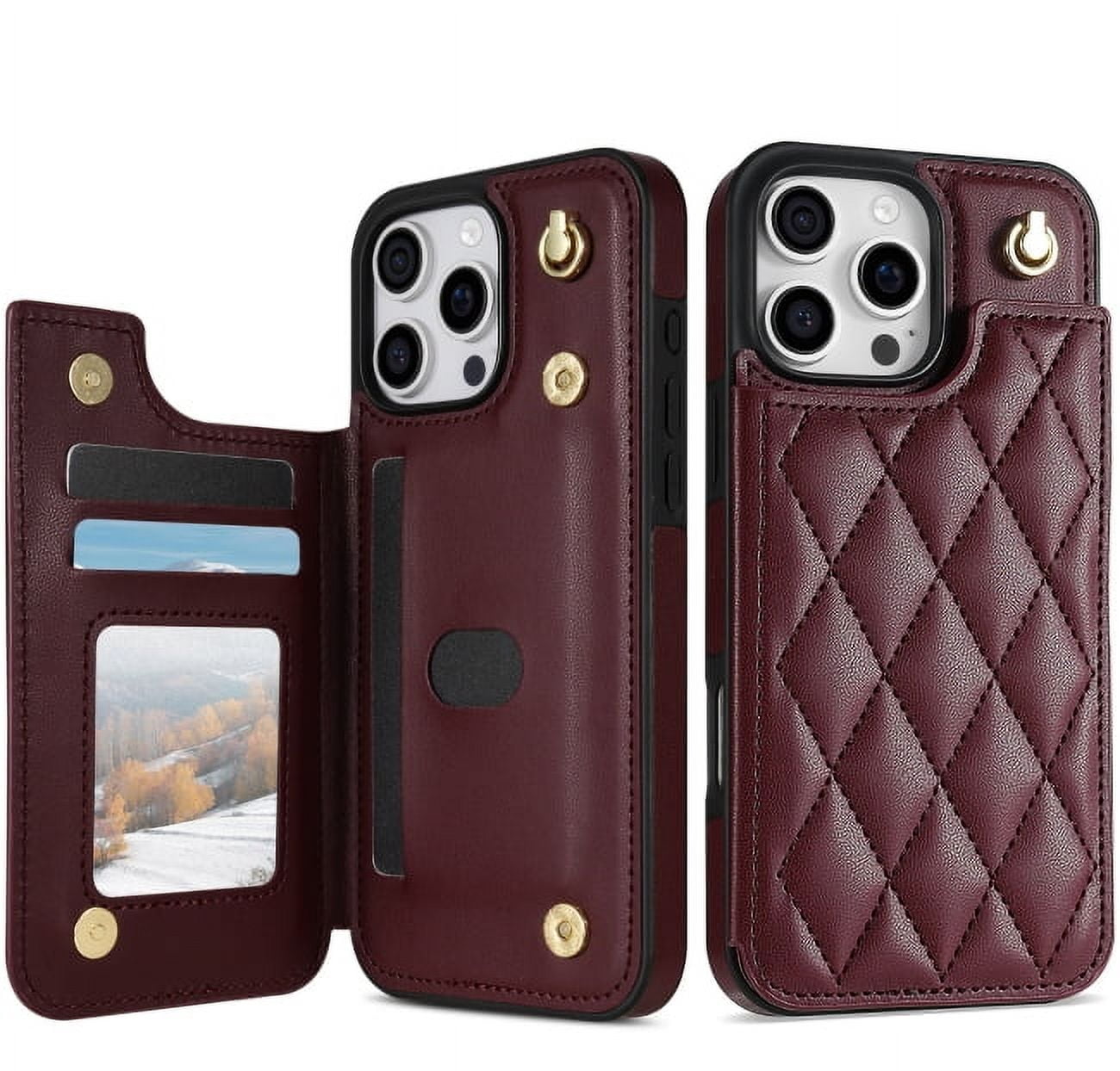 Case for iPhone 16 Pr/iPhone 16 Pro Max crossbody bag wallet case, RFID ...