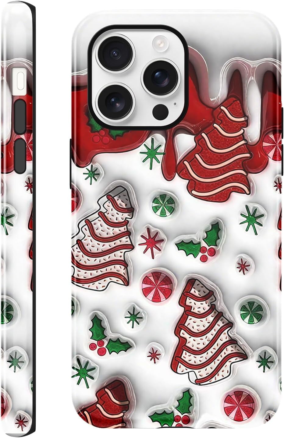 Case for iPhone 16 Pro 6.3'', Cute Colorful Christmas Tree Phone Case ...