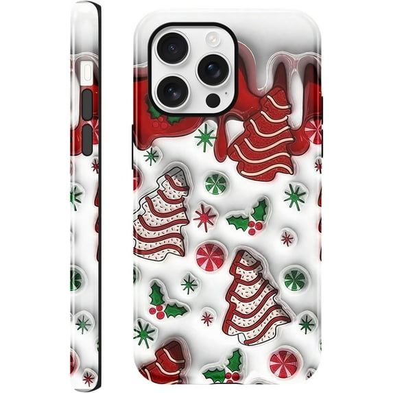 Case for iPhone 16 Pro 6.3'', Cute Colorful Christmas Tree Phone Case ...